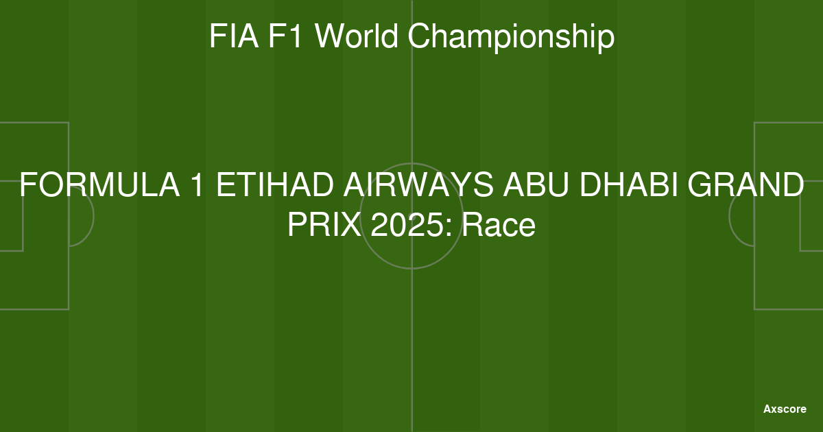 Axscore | FORMULA 1 ETIHAD AIRWAYS ABU DHABI GRAND PRIX 2025: Race ...