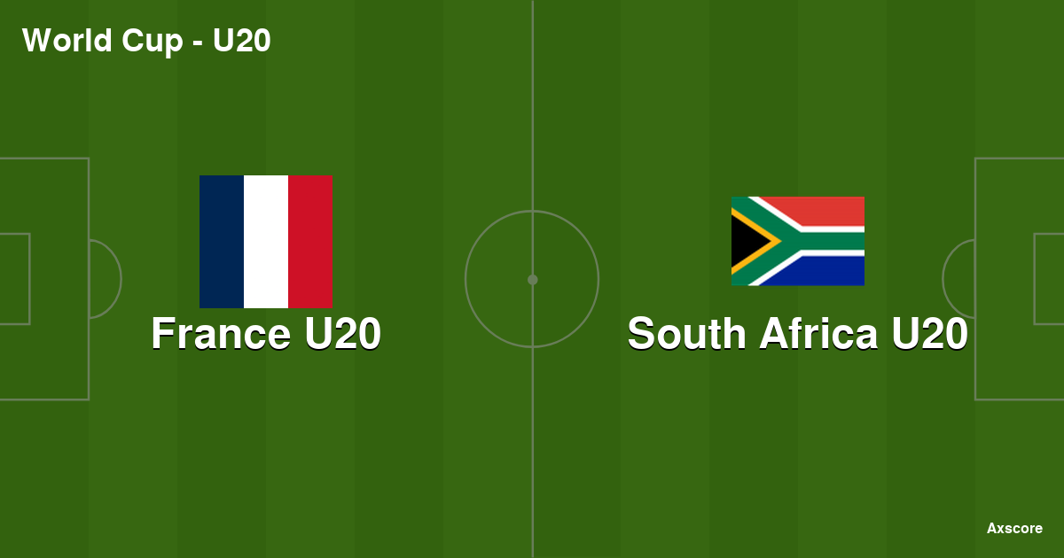 Axscore | France U20 0:0 South Africa U20 livestream, H2H and lineups ...