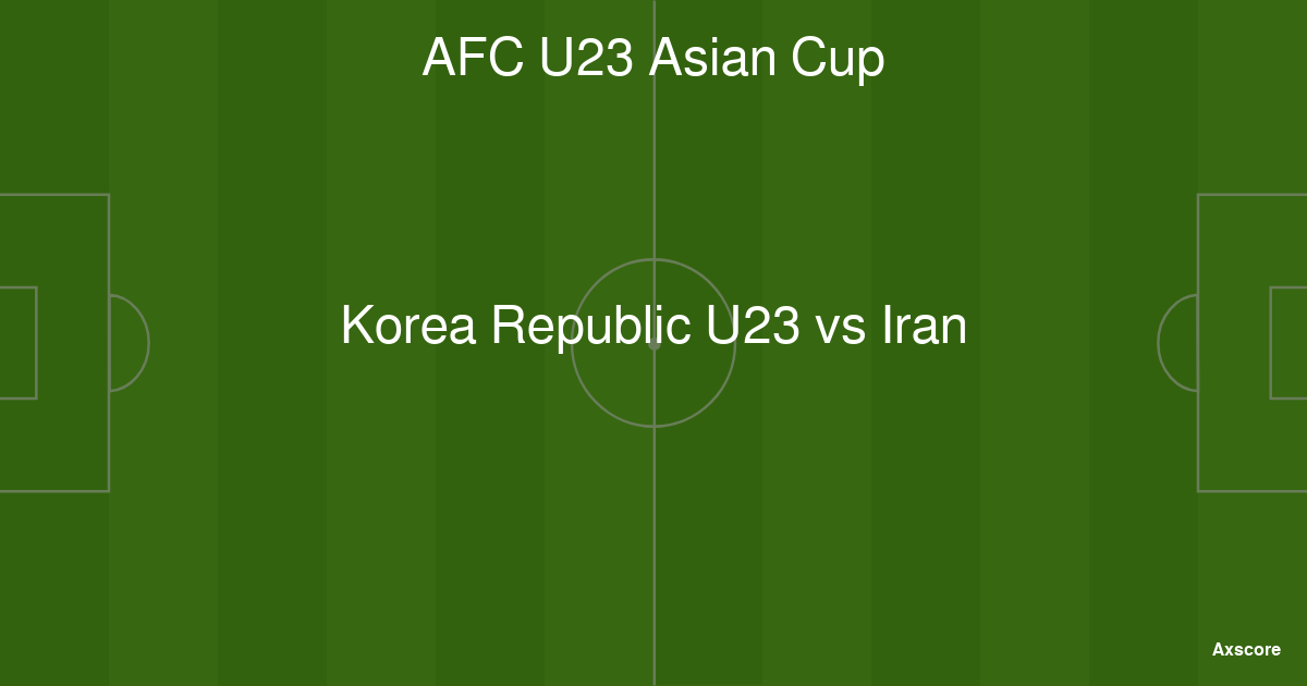 Axscore | Korea Republic U23 vs Iran livestream, H2H and lineups 07-01-2026